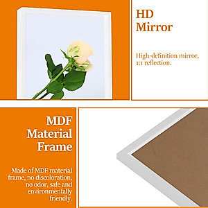 NeuType 59" X 16" Full Length Mirror MDF Frame Floor Mirror Wall Mirror Dressing Mirror Hanging or Leaning Against Wall Standing Mirror Bedroom Mirror Full Body Mirror White with Stand