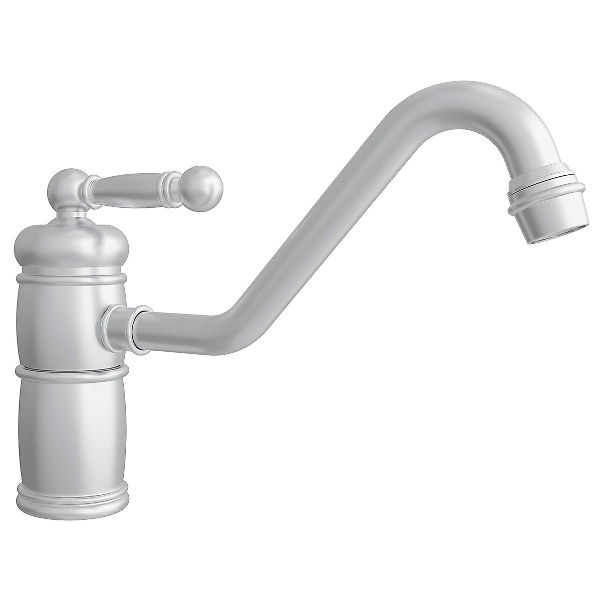 Newport Brass 940 Nadya Single Handle Single Hole Kitchen Faucet with Metal Leve, Satin Nickel
