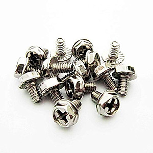 WSF-Washer, 25pcs PC Case Power Supply PSU Hard Drive Motherboard Phillips Hex Flange Washer Head Mounting Screw 6#-32x6mm DIY Computer B (Color : Silver)