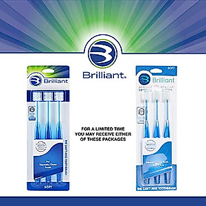 Brilliant Soft Bristle Toothbrush for Adults - Round Brush Head Micro-Fine, Rounded-Tip 360 Degree All Around Bristles, Sensitive Tooth Brush, Oral Hygiene Products, Red, 1 Count