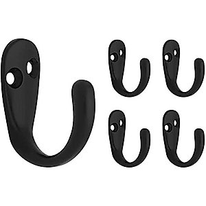 Franklin Brass Single Prong Towel Hook, Robe Hook Flat Black Towel Holder for Bathroom, Bathroom Accessories, FBSPRH5-FB-C