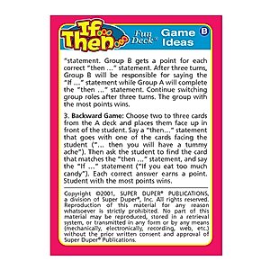 Super Duper Publications | If… Then… Fun Deck | Logical Thinking and Problem Solving Skills Flash Cards | Educational Learning Materials for Children