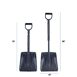 Superio 381 Extendable Car Snow Shovel with Foam Grip Handle, Black