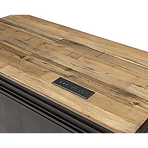 Martin Furniture IMSA684R-KIT Executve L-Desk & Return with Solid Wood Plank Tops, Fully Assembled, Brown