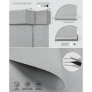 Yoolax Motorized Blinds with Remote, Blackout Smart Blinds Fabric Motorized Roller Shades Compatible with Alexa, Automatic Blinds for Windows Customized Size (Light Grey)