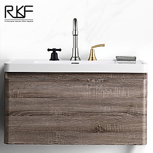 RKF Faucet- Replacement Lever Handles with Valve Faucet Accessory Faucet Parts Faucet Kit Brushed Gold B023