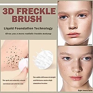 Liquid Fake Freckle Stamp Pen，Freckles Liquid Air Cushion Stamp,Magic Long Lasting Waterproof Quick Dry Natural Like Fake Freckle Pen Makeup Stamp,A Sunny Freckled Look Just For You(01# Saddle Brown)