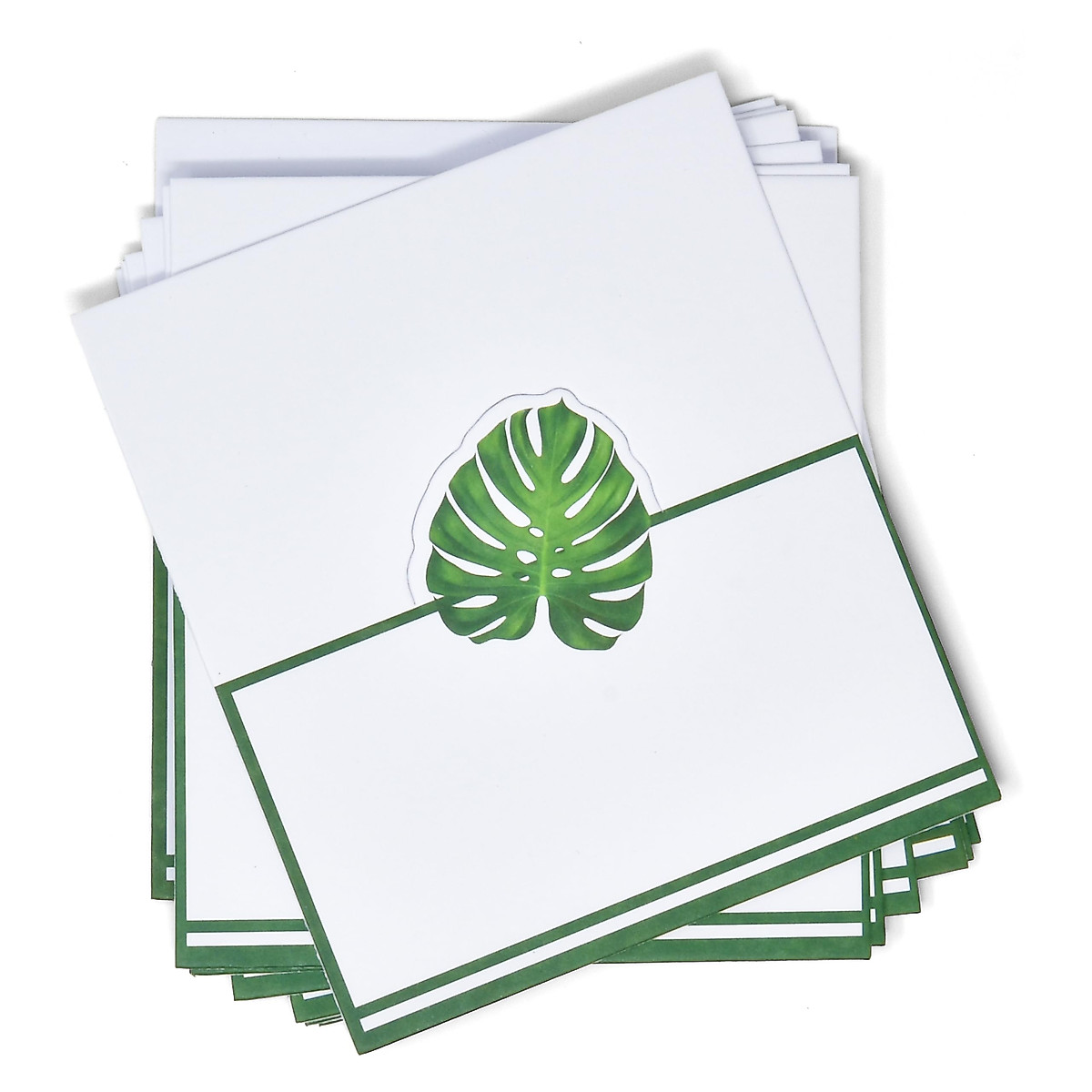 Gift Boutique 100 Pack Palm Leaf Place Cards Floral Green Leaves Seating Name Card Wedding Party Table Setting Tropical Folded Greenery Tent Cards