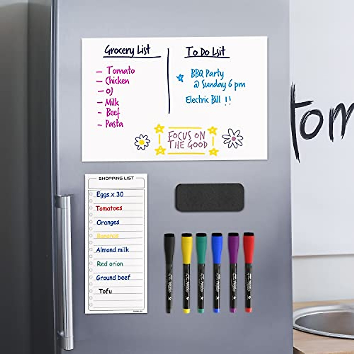 Magnetic Dry Erase Board for Fridge - 8x12 Stain-Resistant Whiteboard