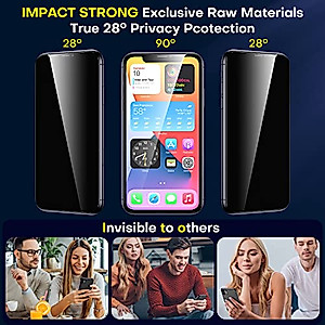 ImpactStrong Privacy Glass Screen Protector for iPhone XR/iPhone 11 [6.1 Inch] Anti-Scratch Heavy Duty Tempered Glass Screen Protectors with [Easy Install Kit] [9H Hardness], Case Friendly - 2 Pack