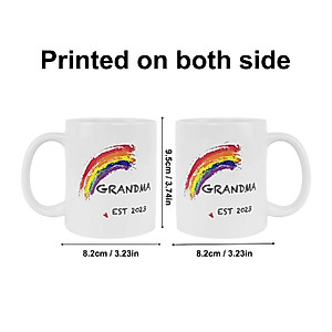 QDCFY Grandma EST 2023 Coffee Mug, Grandma Mug, Gifts for Grandma, Mothers Day Gifts for Grandma, Best Grandma Gifts from Grandchildren, Grandma Gifts for Birthday,11oz Grandma Coffee Mug