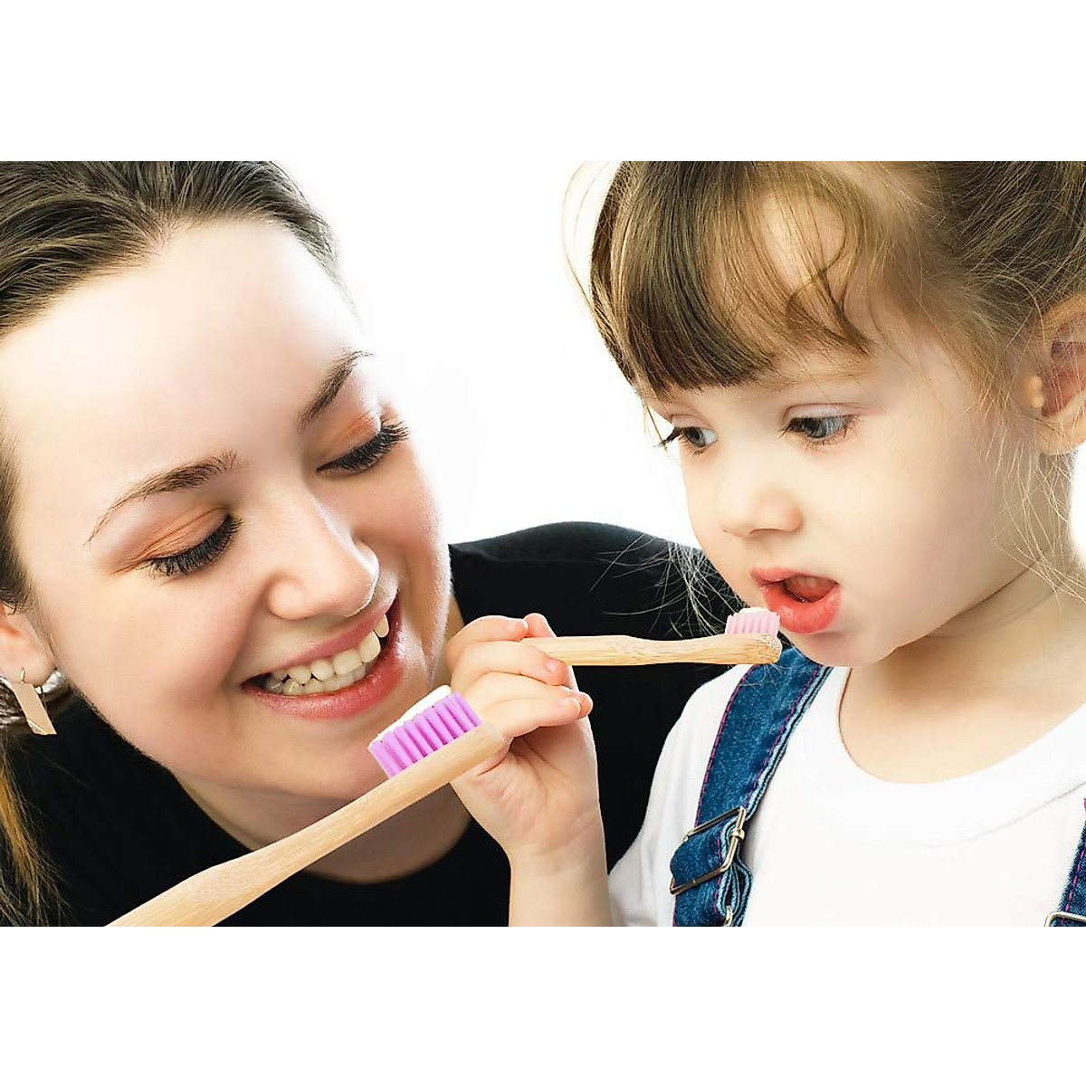 Virgin Forest Kids Bamboo Toothbrushes, Child Size Soft BPA Free Colored Safe Bristles (4 Pack)