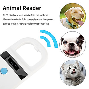 Pet ID Microchip Reader,Rechargeable RFID EMID Animal Handheld Reader,Pet ID Scanner Animal Chip Registration,Support Pet Tag FDX-B (ISO11784 / 11785)