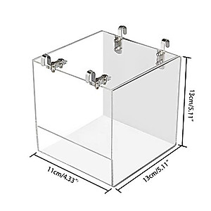 NEWCOMDIGI 1 Piece Bird Bathtub, Bird Bath for Cage, Canary Bath Inside Cage, Bird Bath Box with Hook, Cage Accessory for Parakeet, Parrots, Crested Myna, Sun Conure, Cockatiel