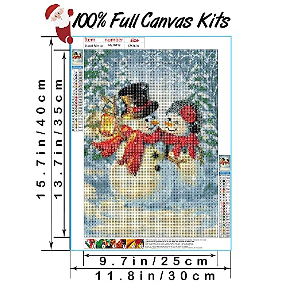Snowman Diamond Painting Kits,Winter Diamond Art Kit for Adults,5D Christmas Diamond Dots Full Drill Round for Parents-Children Interrction,Wall Decor,Gift,Relaxing(12x16) (Snowman-Love)