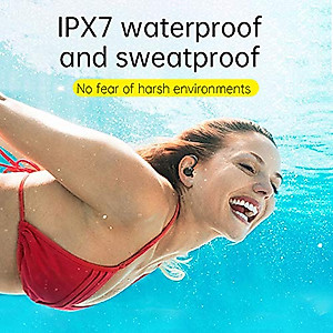 CYBORIS Wireless Bluetooth Earphone, IPX7 Waterproof Sport Headphones Wireless Bluetooth 5.0 Sports Earbuds Noise Canceling HiFi 3D Stereo Sound with Built-in Mic and Charging Box (Black)