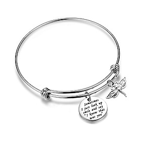 Dragonfly Memorial Gifts Bracelet Sometimes I Just Look Up Smile and Say I Know That was You Memories Jewelry (Dragonfly Bracelet)