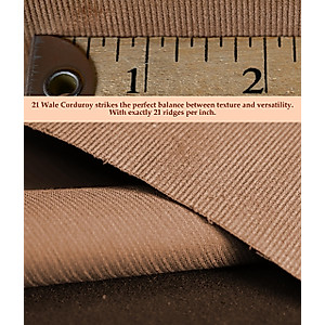 Corduroy Fabric 21 Wale Apparel 140-150GSM Solid Color by Continuous Yard 58" W 100% Cotton-Egyptian Yarn Stripe Texture Soft & Lightweight Baby Blanket Blouses Shirts Rompers Sweater Canary Yellow