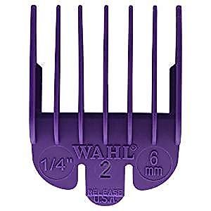 Wahl Professional Color Coded Comb Attachment #3124-703 - Purple #2 - 1/4" (6.0mm) - Great for Professional Stylists and Barbers