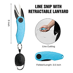 Mossy Oak 4pc Fishing Tool Kit - Pistol Grip Fishing Pliers, Fish Fillet Knife, Fishing Gripper, Line Snip, Fly Fishing Retractor with Retractable Lanyard