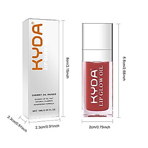 KYDA Hydrating Lip Glow Oil, Moisturizing Lip Oil, Glossy Transparent Plumping Lip Gloss, Tinted Lip Oil for Lip Care and Dry Lips-Rosewood