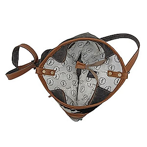 Western Leather Shoulder Bag for Women - Upcycled Canvas Crossbody Bag Isabela Fiori