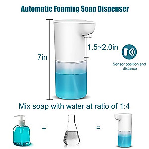 GVsmart Automatic Soap Dispenser, 11.8oz. Touchless Foaming Soap Dispenser, 4-Level Adjustable Foam Volume, Rechargeable Hand Free Soap Pump with Sensor, Dish Soap Dispenser for Kitchen, Bathroom