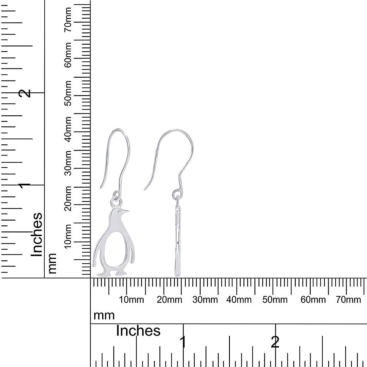 14k White Gold Over Sterling Silver Penguin Earrings Jewelry For Womens