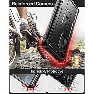 Dexnor for Samsung Galaxy S22 Ultra Case/6.8 inches, [Built in Screen Protector and Kickstand] Heavy Duty Military Grade Protection Shockproof Protective Cover for Samsung Galaxy S22 Ultra 5G,Black