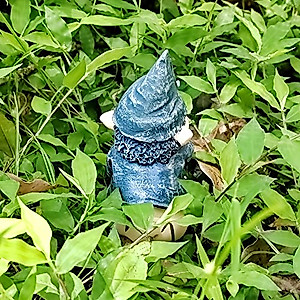 Wsmart Garden gnome Funny Statue Outdoor Naughty Figurines Yard Lawn Porch Decoration Summer go Away gnome Novelty Gift (Resin Grey)