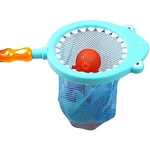 Bath Toy, Water Spraying Discoloration Floating Animals, Bathroom Pool Accessory, Shark Fishing Play Set for Babies and Kids