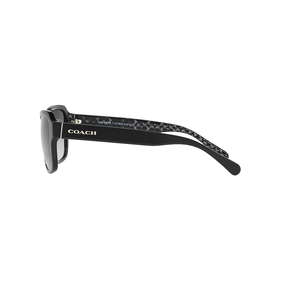 Coach HC8232 Sunglasses, Black/Dark Grey Gradient, 56 mm
