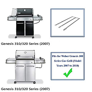 Utheer 304 Stainless Steel 67722 Grill Burner Tube for Weber Genesis 300 Series E310 E320 EP310 EP320 S310 S320 (Model Years 2007 to 2010)with Side Control Knobs,Replaces Weber 67722 67820,34 1/4 Inch