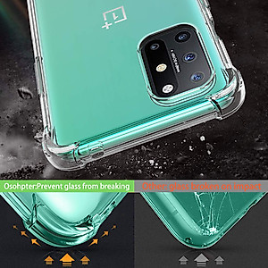 Osophter for Oneplus 8T & 9R Case - Clear Transparent Reinforced Corners TPU Shock-Absorption Flexible Phone Cover
