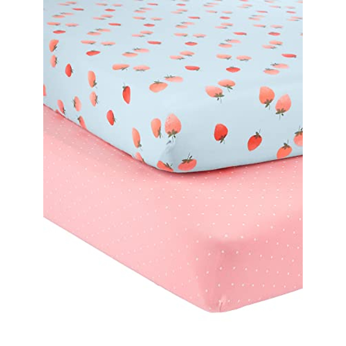 Simple Joys by Carter's Unisex Kids' Cotton Crib Sheets Baby Costume, Pack of 2, Strawberry/Dots, One Size