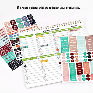 Spiral Weekly Planner, 8.7" X 9.5" Size, Weekly To Do List Notepad with Checklist, 52 Sheets Tear Off Note Pad, Work and Personal Organizer
