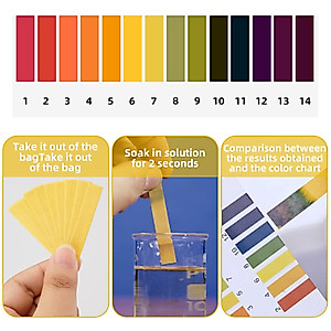 6 Pack Litmus PH Test Strips 480 Strips, PH 1-14 Test Litmus Paper for Teaching, Student, Chemistry PH Test Strips Experiment, PH Paper Test Strips & PH Soap Making Testing Strips for Water Soil Test