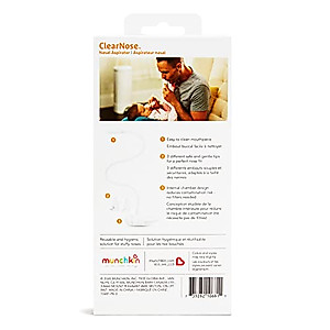 Munchkin® Clear Nose Baby Nasal Aspirator, White, 5 Piece Set (Pack of 1)