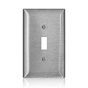 Leviton SSJ1-C40 C-Series 1-Gang Toggle Midway Wallplate, Type 302/304, Stainless Steel
