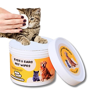 Leo Pet Supplies - Eye & Ear Wipes for Pets - (100 Count) - Cleanser for Dogs and Cats, Non-Irritating Ingredients; Aloe Essence and Coconut Oil, Specially formulated, Everyday use, Unscented
