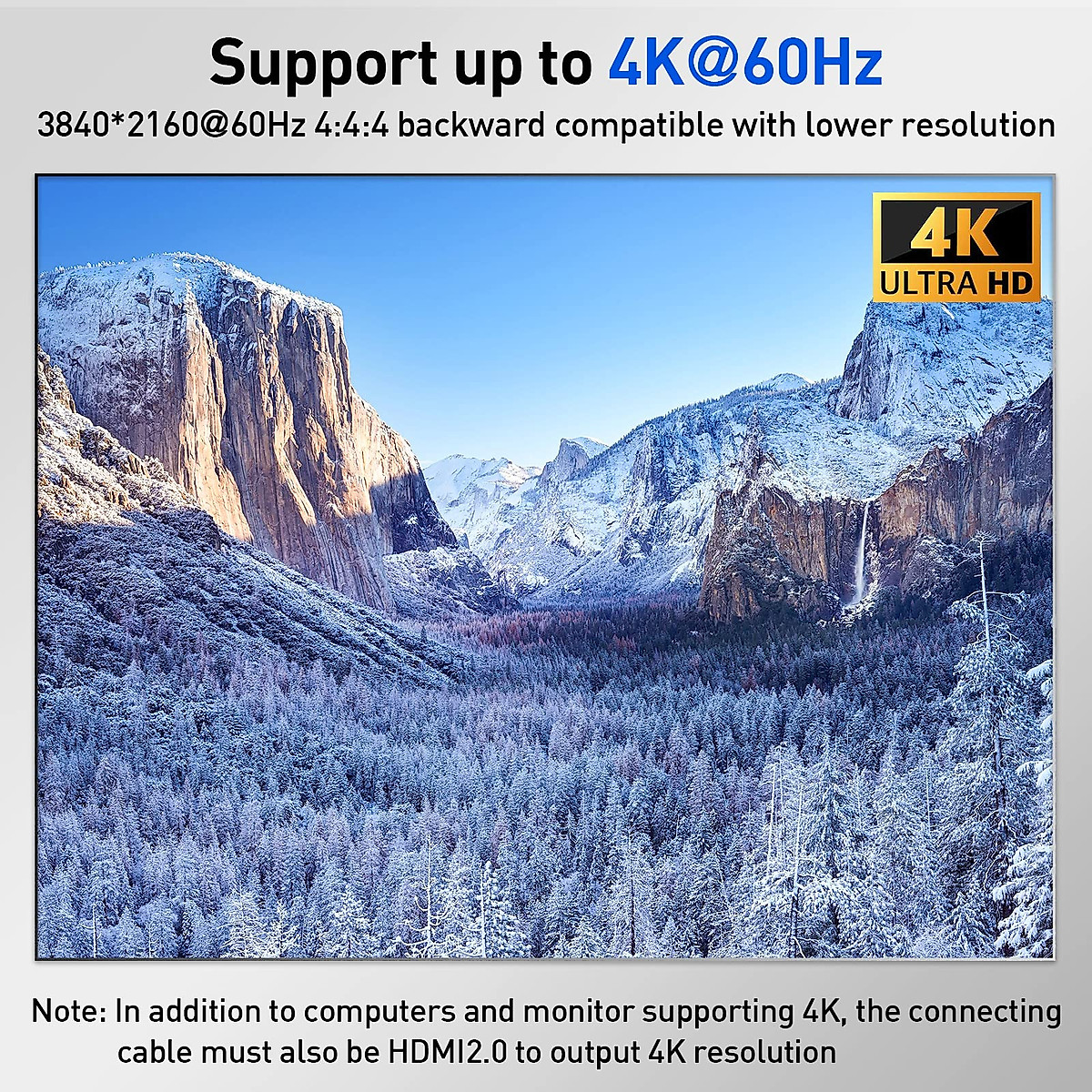 USB 3.0 KVM Switch HDMI 4 Port Support 4K@60Hz 2K@120Hz RGB 4:4:4 Simulation EDID, HDMI USB Switch for 4 Computers Share 1 Monitor and 4 USB 3.0 Ports with Controller, Power Adapter and KVM Cables