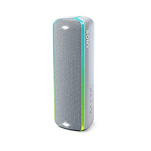 Sony SRS-XB32 Portable Bluetooth Speaker: Compact Wireless Party Speaker with Multicolor Lights and Flashing Strobe - Loud Audio for Phone Calls -Waterproof and Shockproof Bluetooth Speakers - Grey