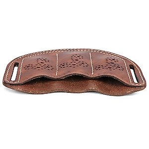 Tourbon Leather Pocket Folding Knife Sheath with 3 Slots Belt Holster Carry Open Top Trapper Knives Carrier