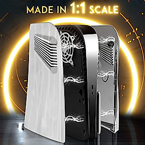 SIKEMAY PS5 Cover Plates for Playstation 5 Console Disc Edition, PS5 Accessories Face plates Side Shell with Cooling Fan Vents, Hard Shockproof Protective Custom Dust Skin Covers Case (Plating Silver)