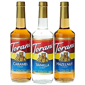 Torani Coffee Syrup Variety Pack - Vanilla, Caramel, Hazelnut, 3-Count, 25.4-Ounce Bottles (Pack of 3)