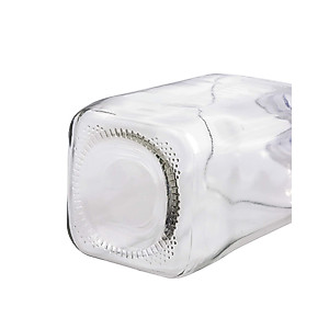 Moonetto 4 Pack 1000mL Graduated Square Media/Storage Glass Bottle With GL45 Blue Polypropylene Screw Cap