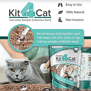 KIT4CAT 2lb Hydrophobic Cat Litter for Urine Collection, Hydrophobic Sand Urine Collection Litter Kit I Collect cat Urine Sample for Test (3 x 11oz Bags)