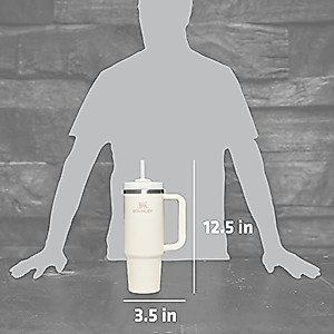 Stanley Quencher H2.0 FlowState Stainless Steel Vacuum Insulated Tumbler with Lid and Straw for Water, Iced Tea or Coffee, Smoothie and More, Cream , 30 oz