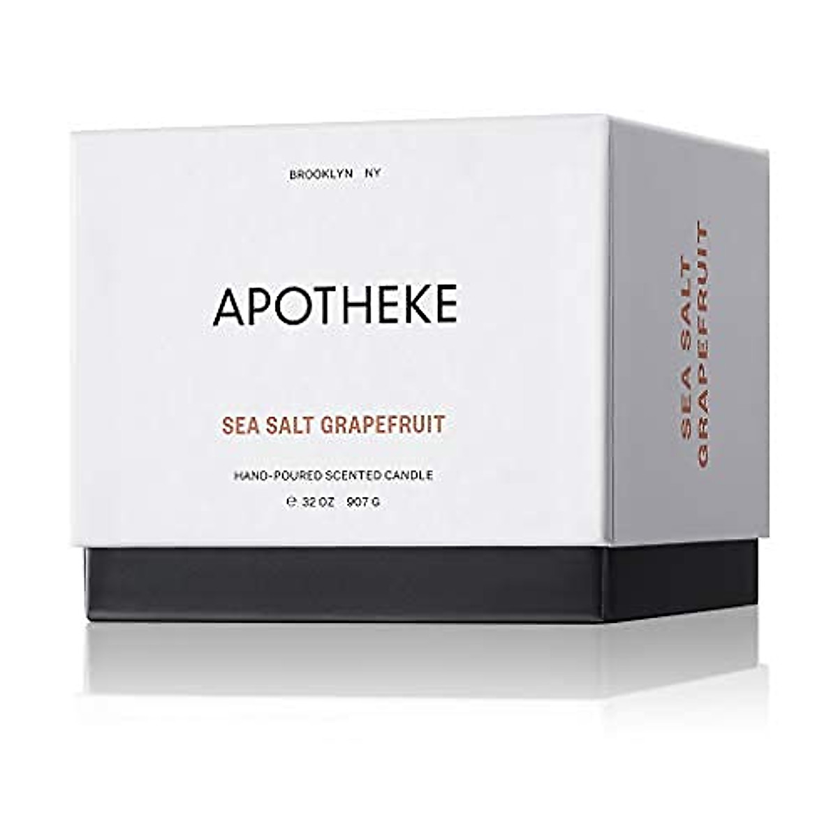 APOTHEKE Luxury Scented 3-Wick Jar Candle, Sea Salt Grapefruit, 32 oz - Large - Grapefruit, Pepper, Mint & Tarragon Scent, Strong Fragrance, Aromatherapy, Long Lasting, Hand Poured in USA