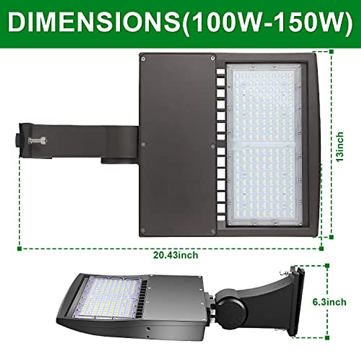 OSTEK LED Shoebox Street Lights 150W 21000LM LED Area Pole Fixture for LED Parking Lot Lighting IP65 Outdoor Commercial Area Road Lighting 5000K 100-277V DLC UL